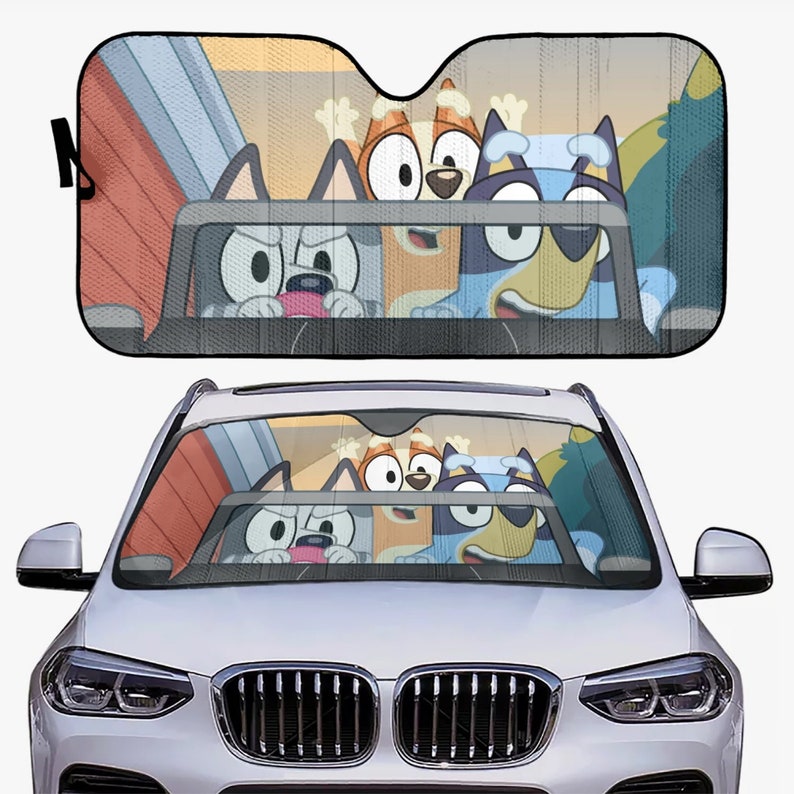 Bluey Bingo Muffin Pizza Girls Car Windshield Sun Shade Janet Rita ...
