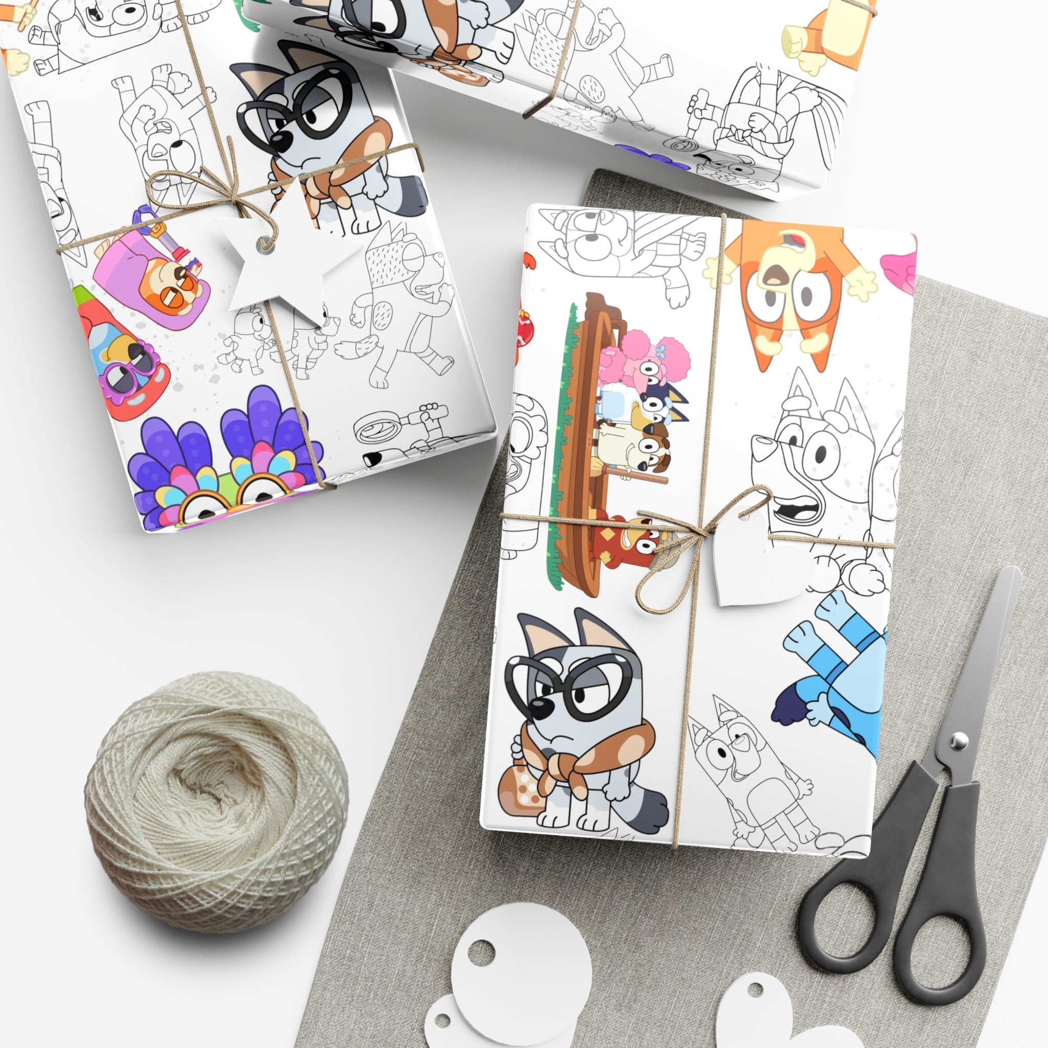 Bluey and Bingo Gift Wrap Papers, Bluey and Bingo Birthday Present Wrap ...