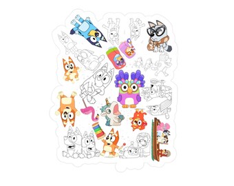 Holographic Bluey Bingo Chattermax Muffin Unicorse Stickers - Etsy