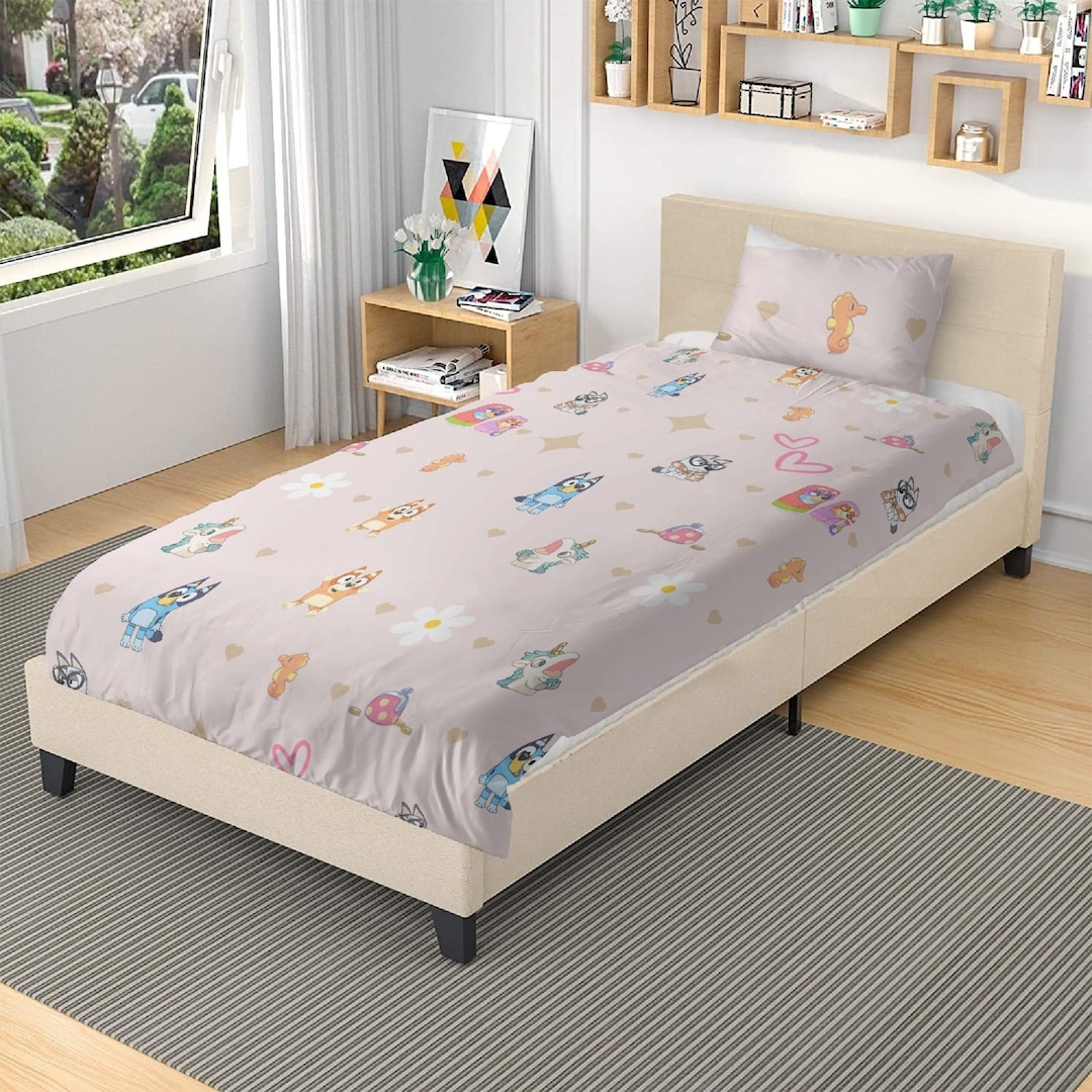 Bluey Grannies Bingo Bed Sheets Bluey Pillowcase 3in1 Polyester Bedding ...