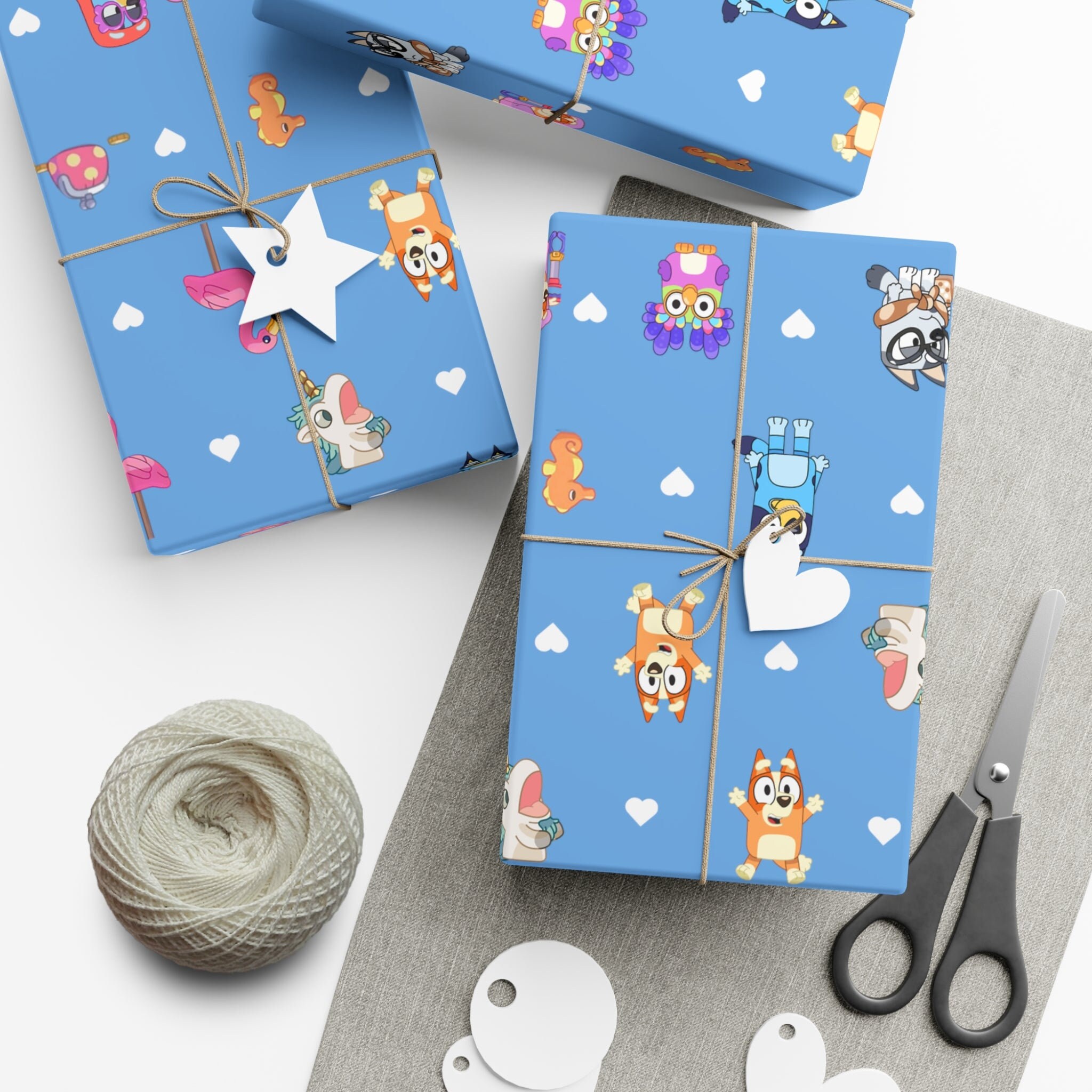 Janet and Rita Bluey and Bingo Gift Wrap Papers, Bluey and Bingo ...