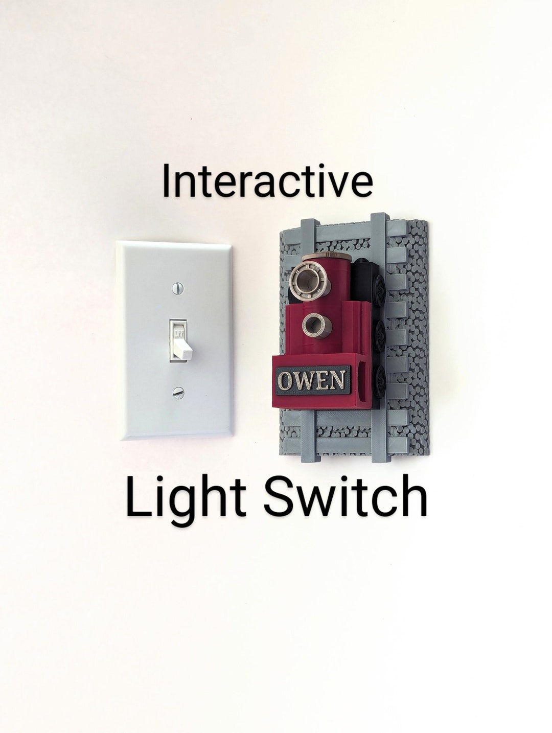 Train Light Switch Plate Cover Steam Engine Toggle Custom Personalized ...