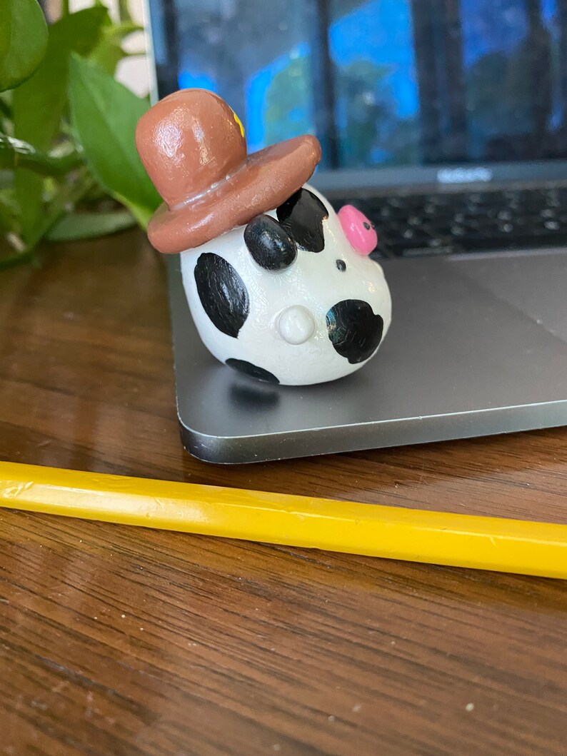Cowboy Cow Desk Friend and Study Buddy Handmade From Polymer Clay - Etsy