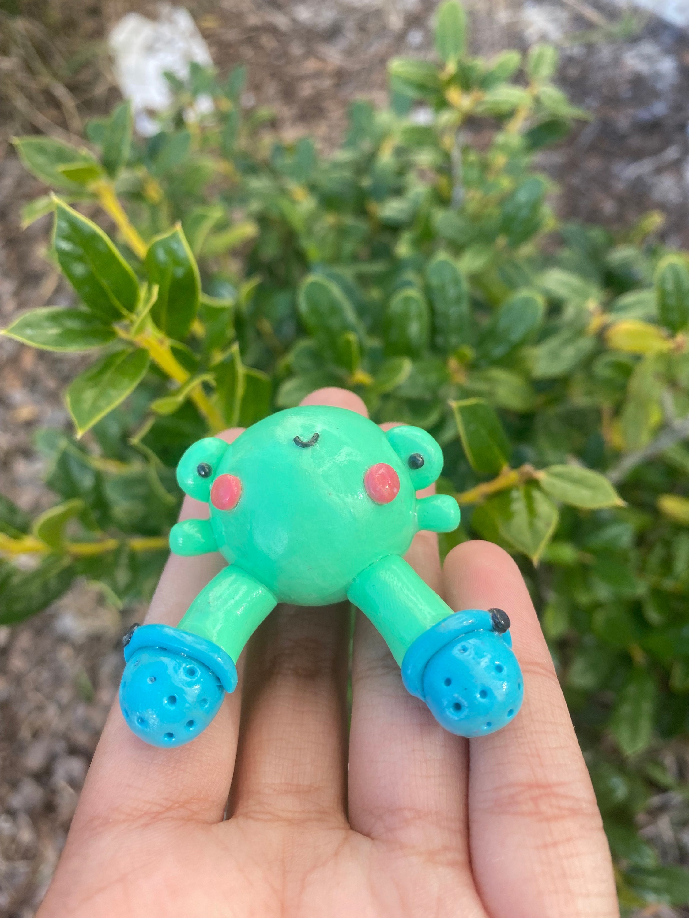 Polymer Clay Frog With Crocs Pencil Holder/desk Friend - Etsy