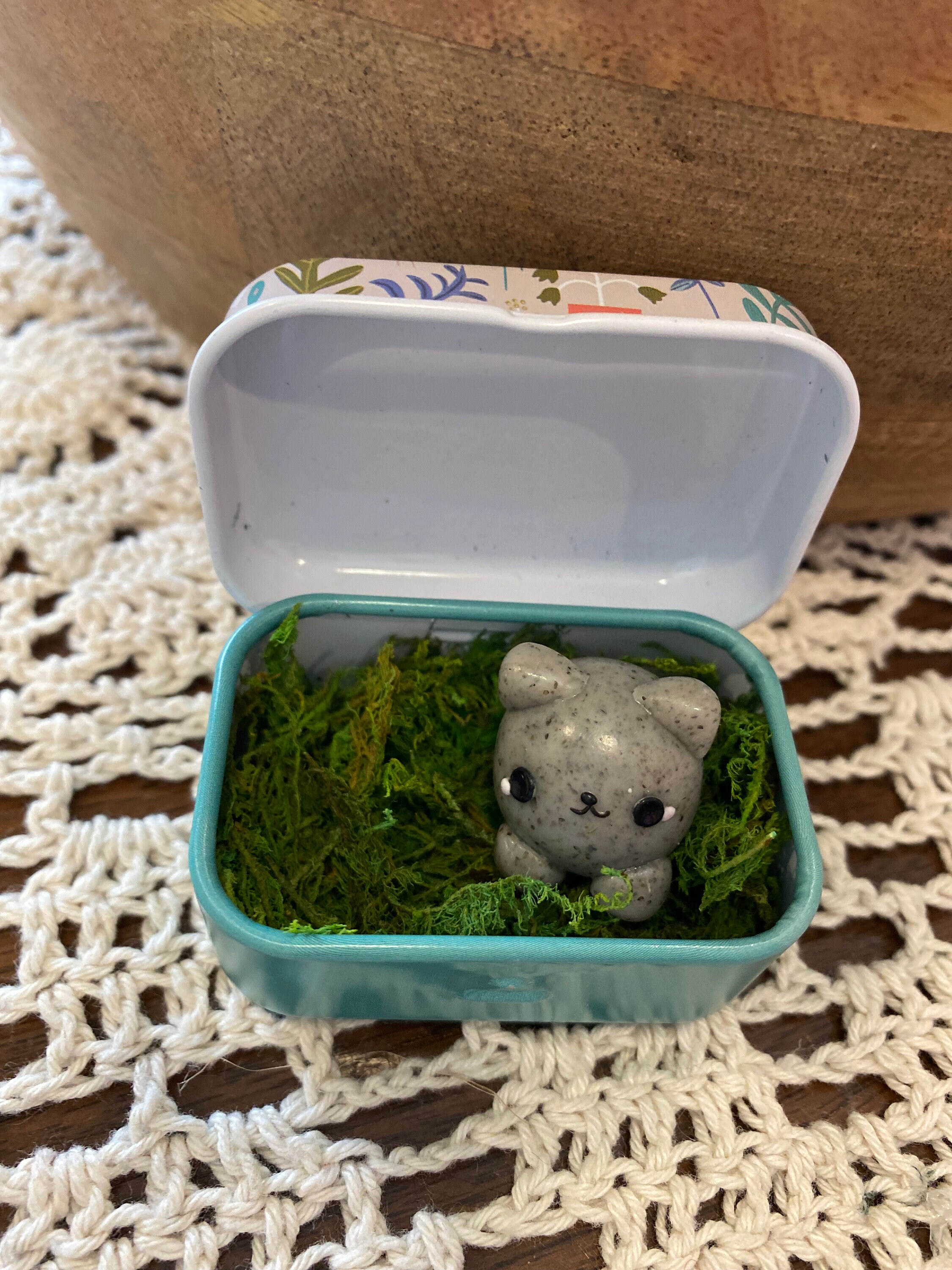 Poly Pet Kawaii Cat Desk Friend and Study Buddy Handmade Polymer Clay ...