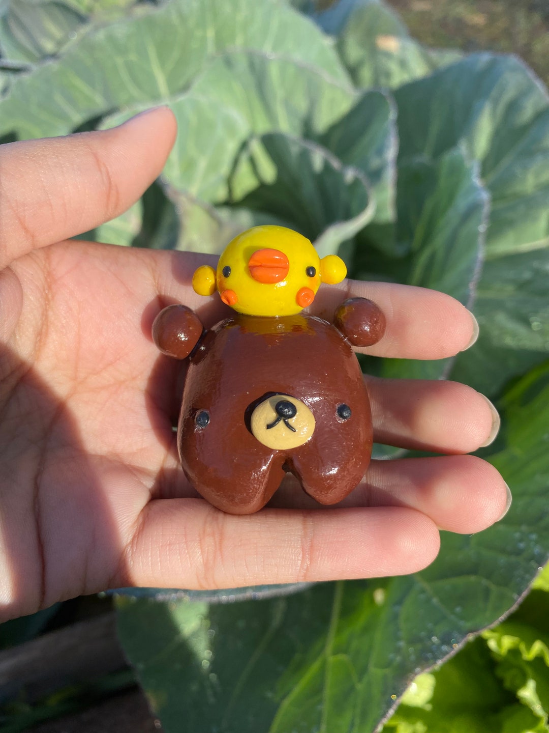 Polymer Clay Duckie and Bear Desk Friend/study Buddy-kawaii Bear - Etsy