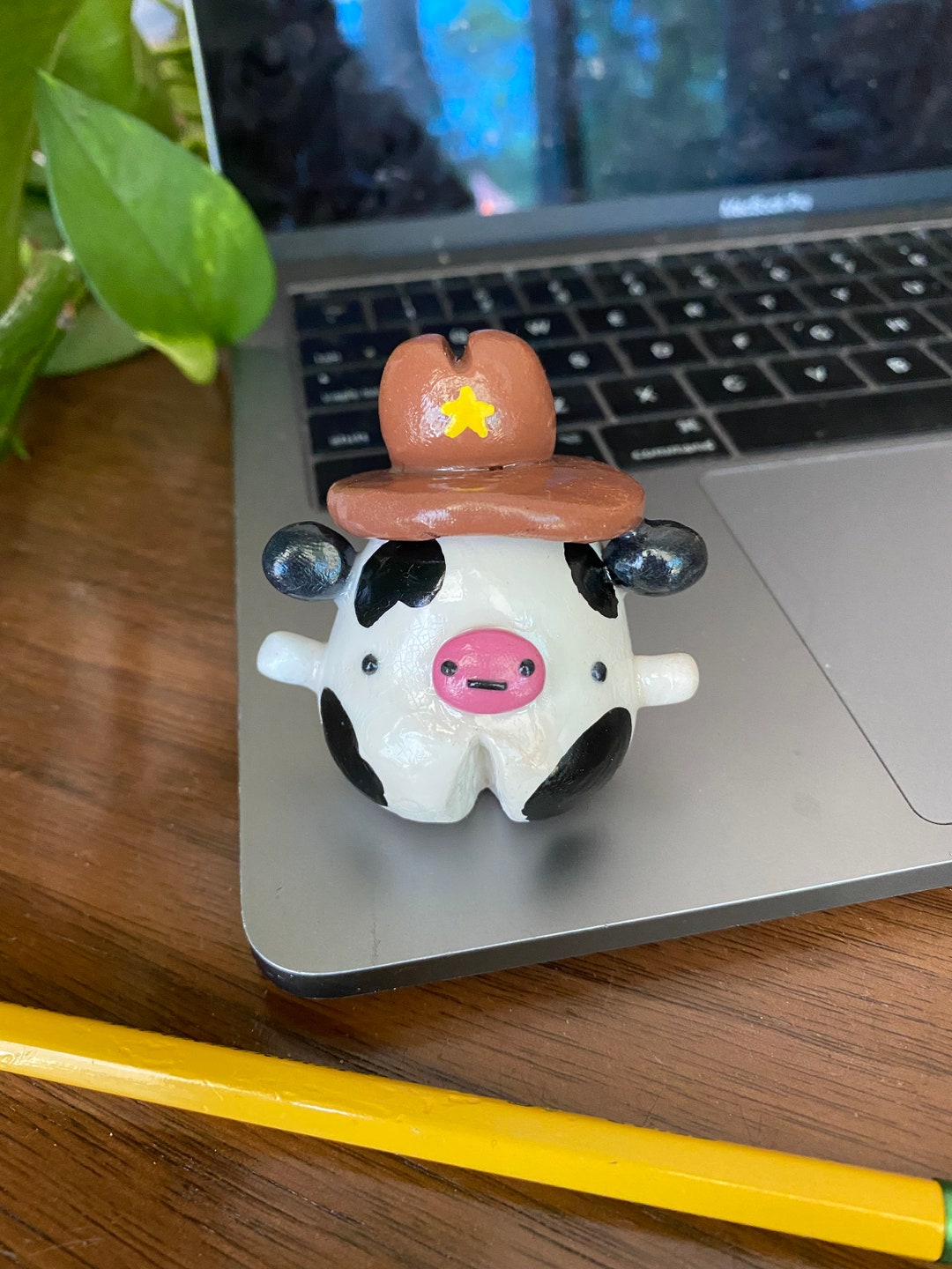 Cowboy Cow Desk Friend and Study Buddy Handmade From Polymer Clay - Etsy
