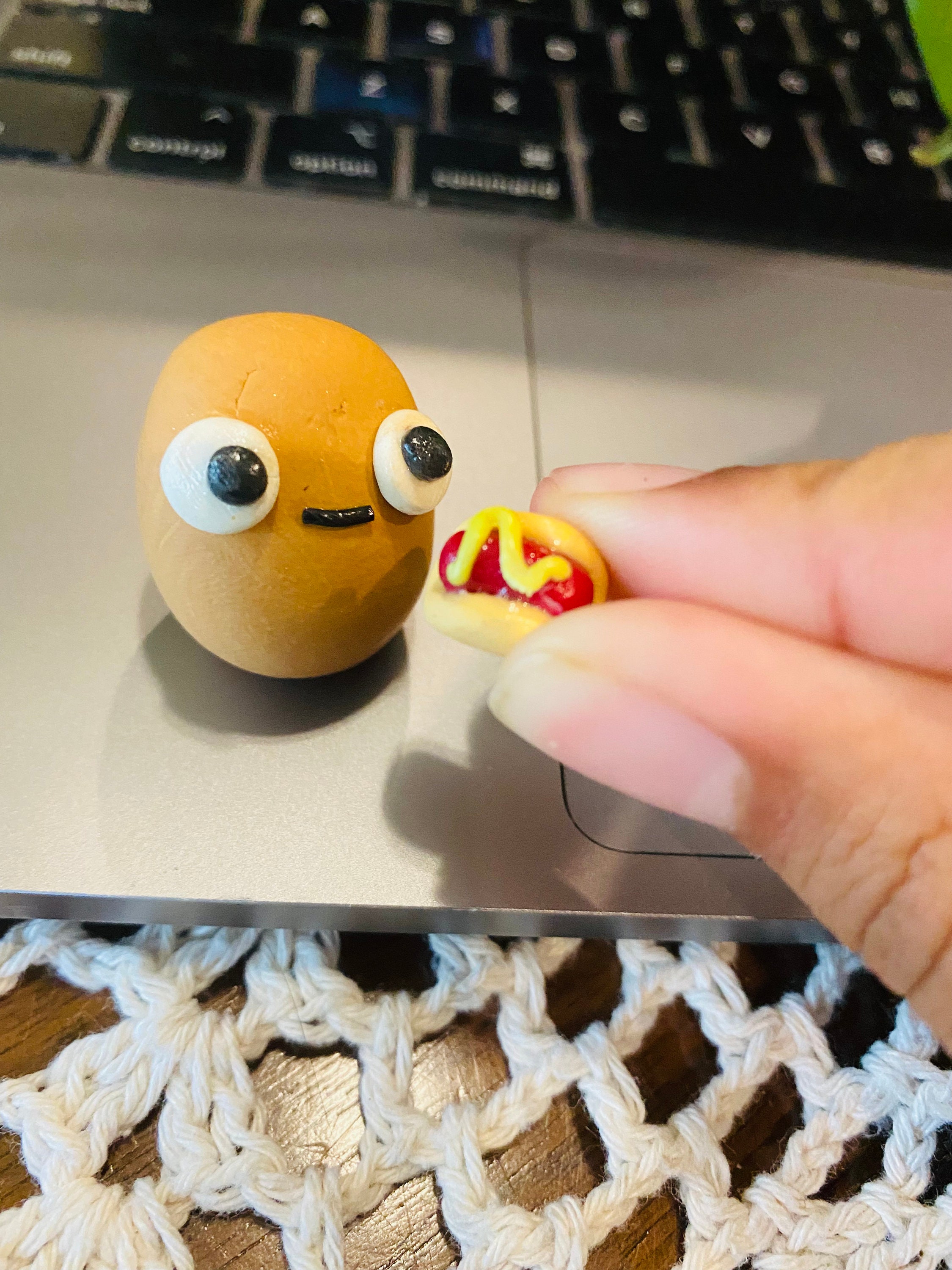 Emotional Support Pet Potato With Food/ Pocket Pet/desk Friend - Etsy