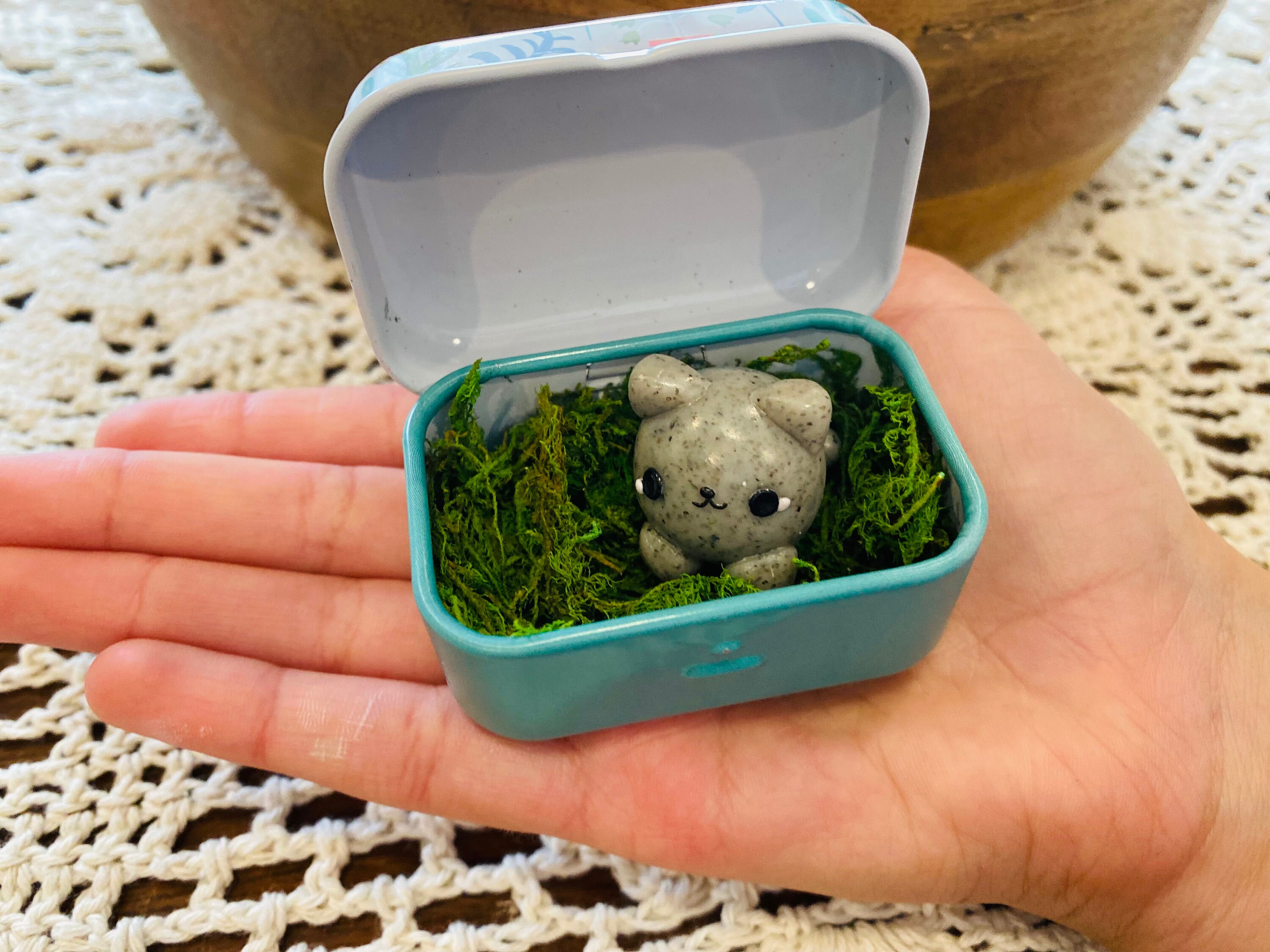 Poly Pet Kawaii Cat Desk Friend and Study Buddy Handmade Polymer Clay ...