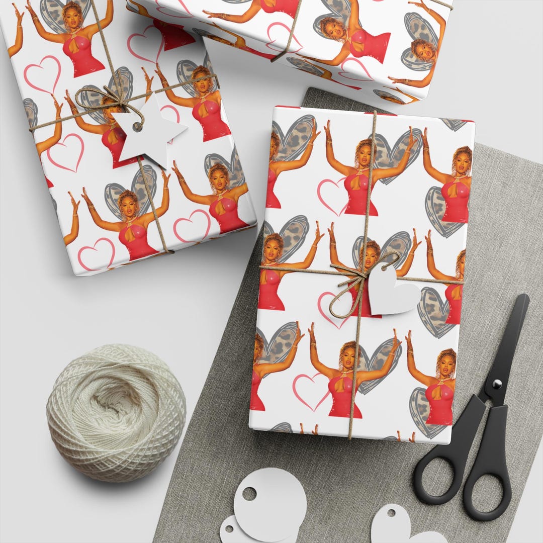 Hip Hop Valentine's Day Gift Wrap, Latto Wrapping Paper, Cheetah ...