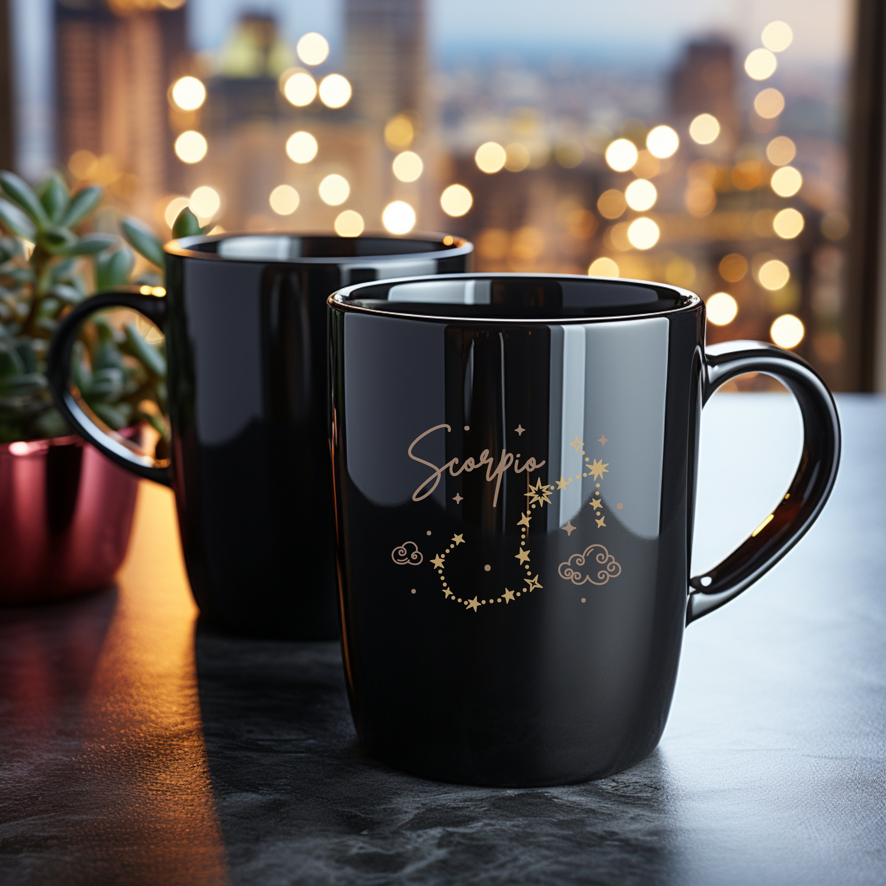 Scorpio Zodiac Constellation Mug, Black Mug, Coffee Mug, Custom Zodiac ...