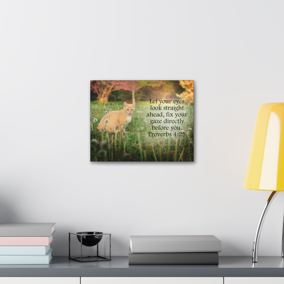 Canvas Gallery Wraps, Bible Verse, Scripture, Encouragement, Cat Lover ...