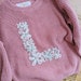 Personalised Hand Embroidered Floral Initial Jumper/sweater Oversized ...