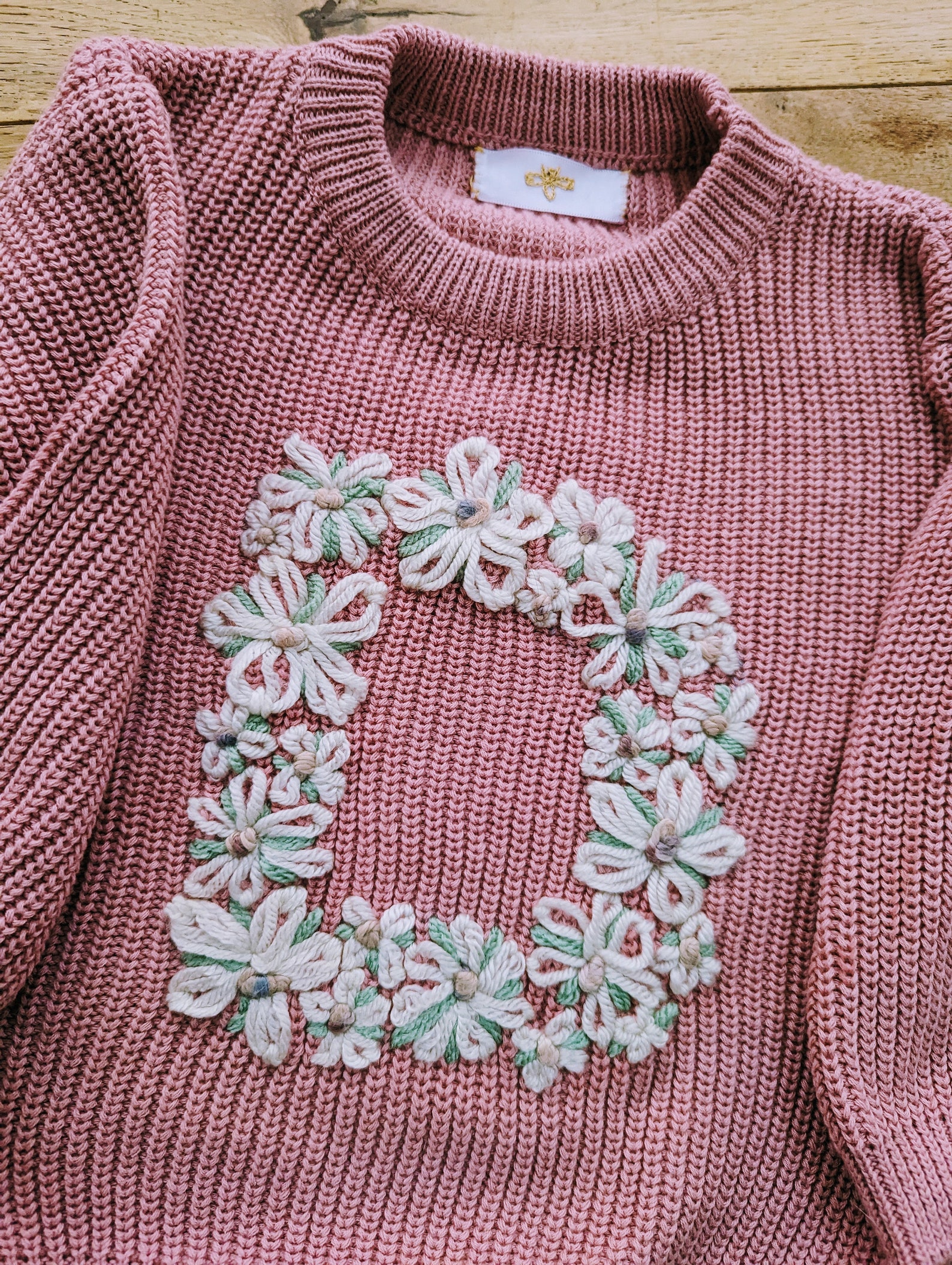 Personalised Hand Embroidered Floral Initial Jumper/sweater - Oversized ...
