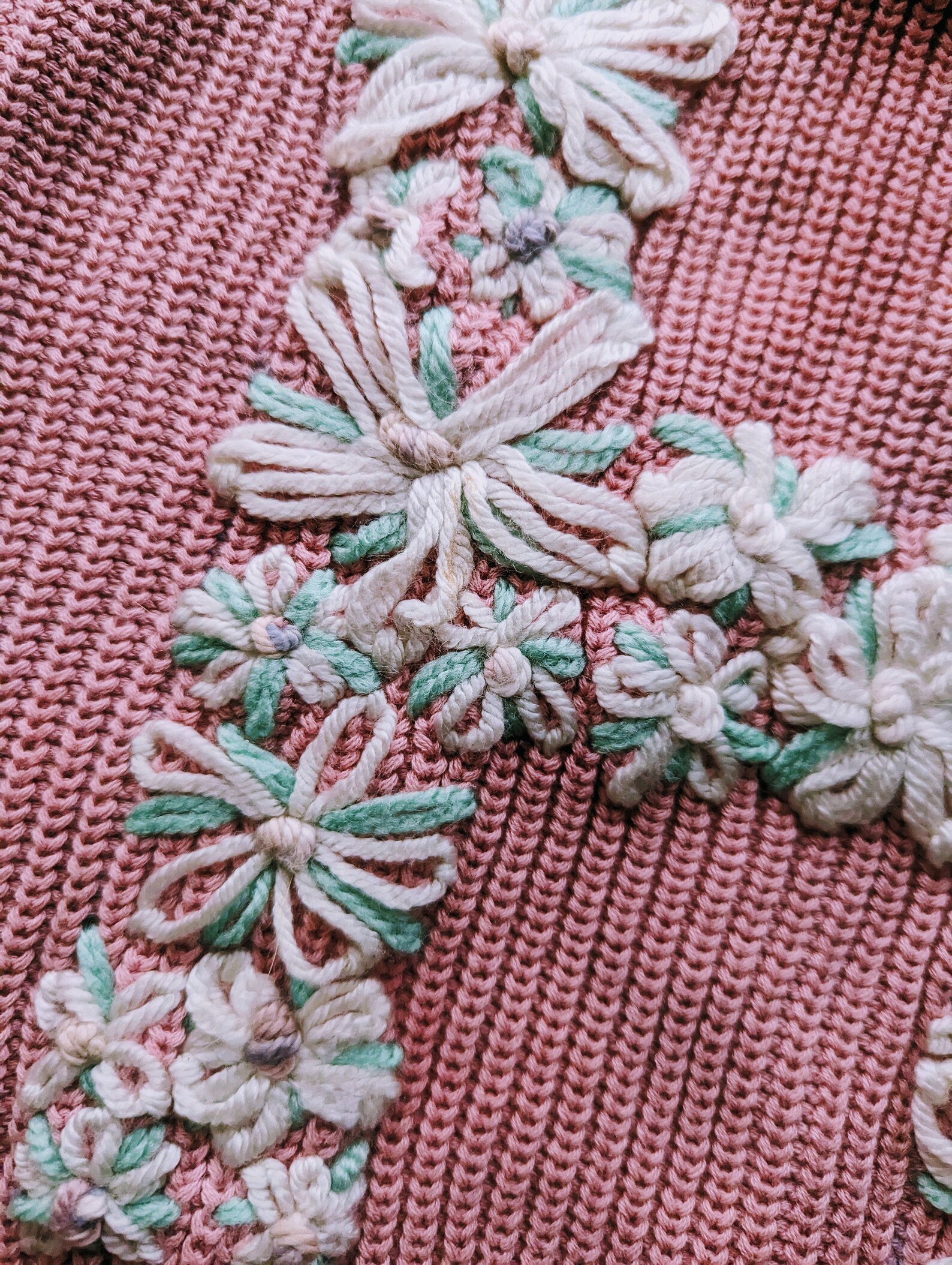 Personalised Hand Embroidered Floral Initial Jumper/sweater Oversized ...