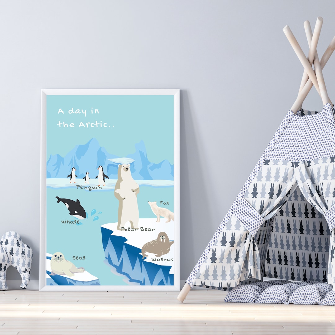 A Day in the Arctic Digital Download Educational Wall Art for Kids Room ...