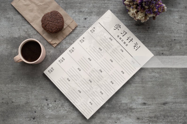Study Plan, Chinese Student, Chinese Language, Instant Download, Daily ...