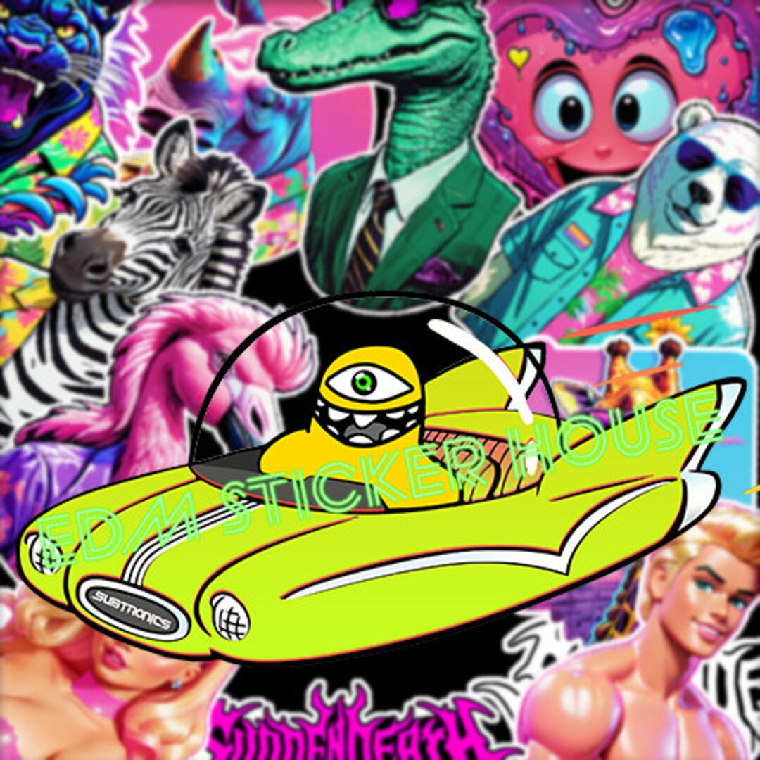 Subtronics Retro Car Sticker EDM Festival Sticker Laptop, Phone, Car ...