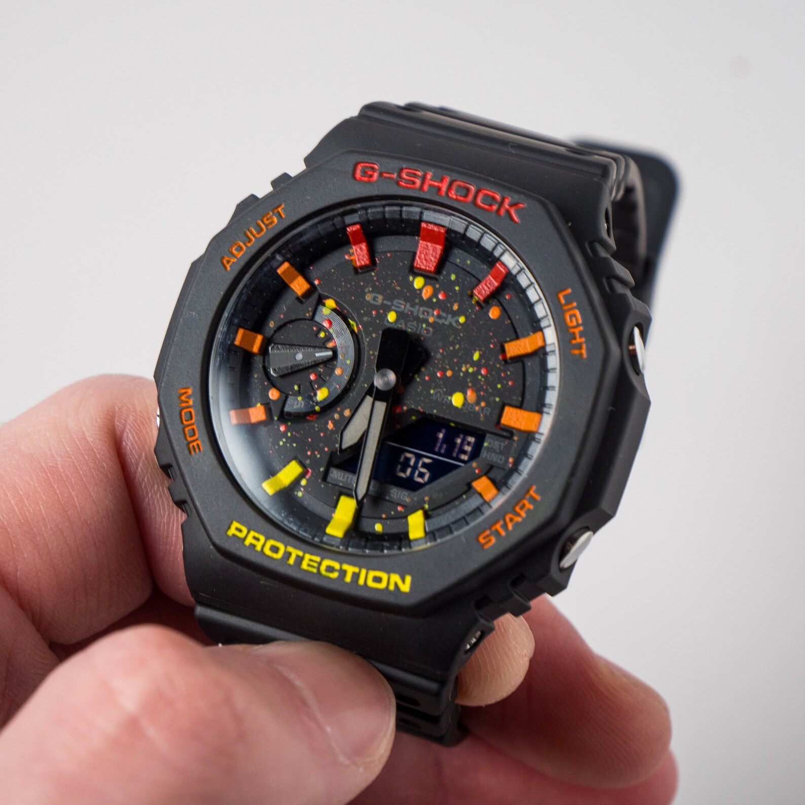 G-shock Casioak fire Red Black Custom Hand Painted Genuine Casio G ...