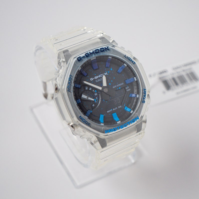 G-shock Casioak ice Blue Jelly Custom Hand Painted Genuine Casio G ...
