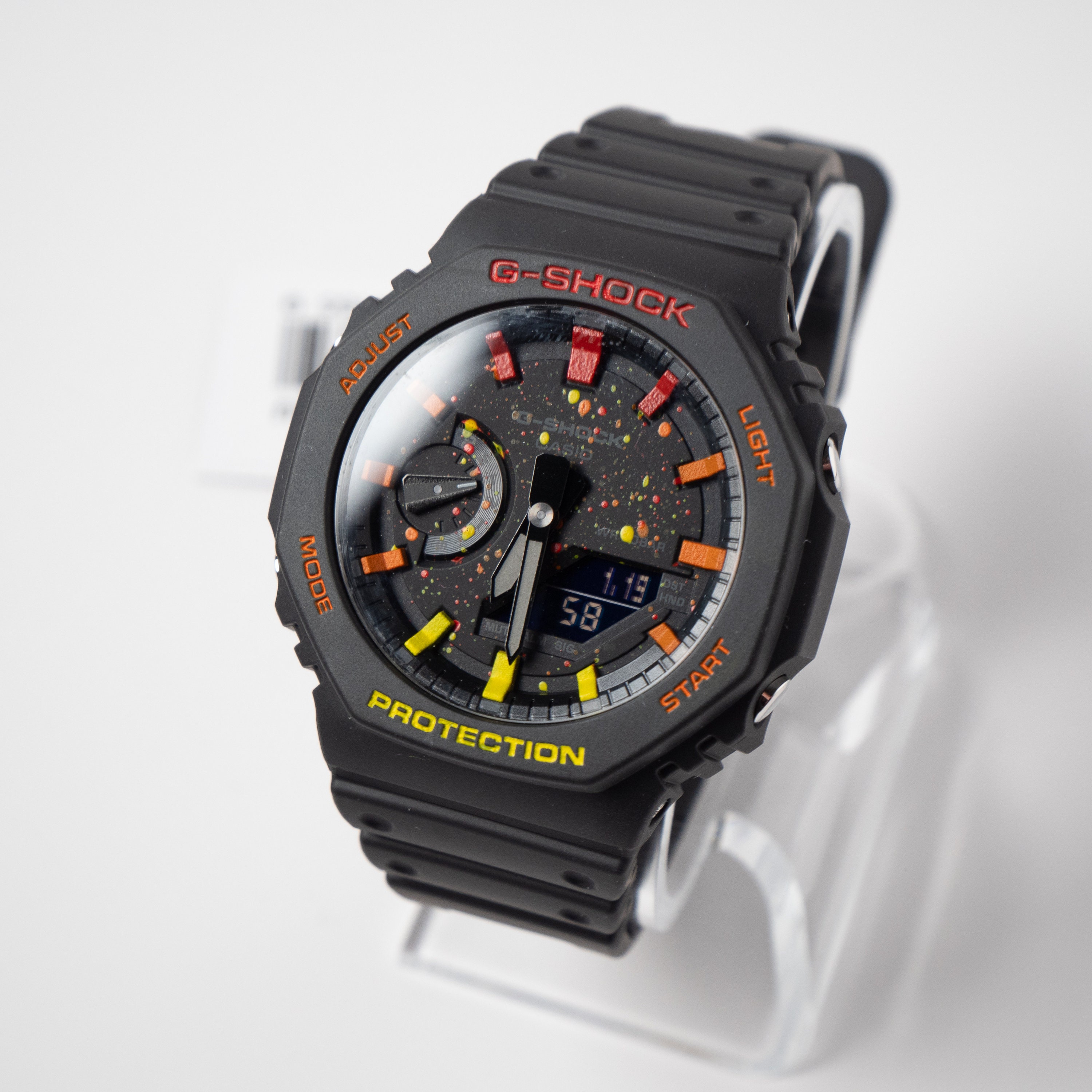 G-shock Casioak fire Red Black Custom Hand Painted Genuine Casio G ...