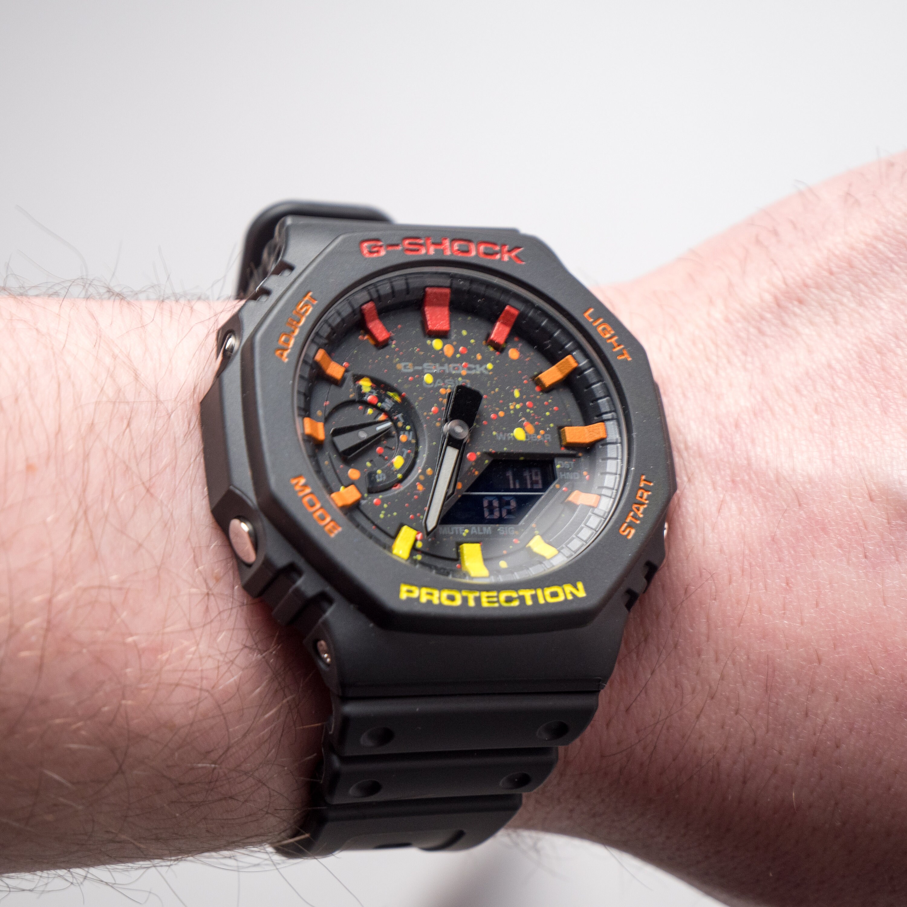 G-shock Casioak fire Red Black Custom Hand Painted Genuine Casio G ...