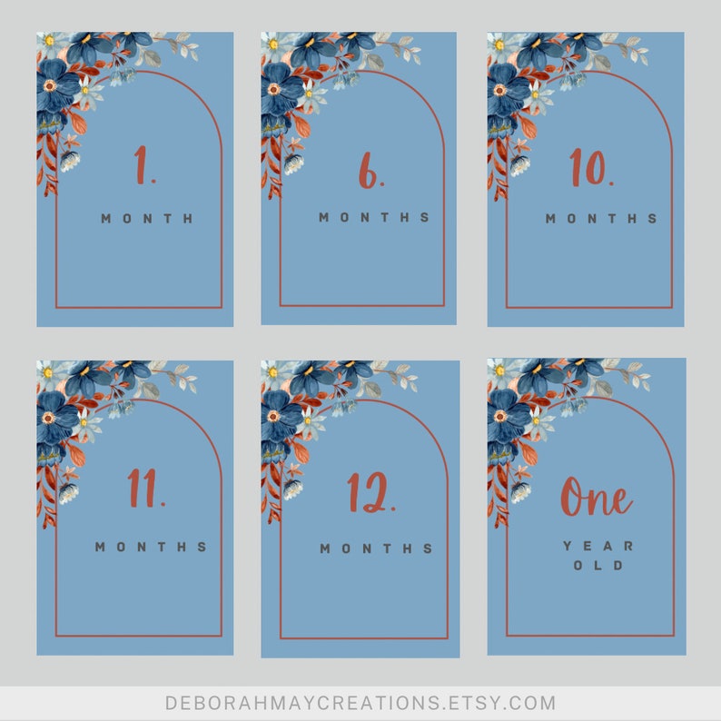 Printable Baby Milestones Cards, Photo Cards for Your Babies First 12 ...