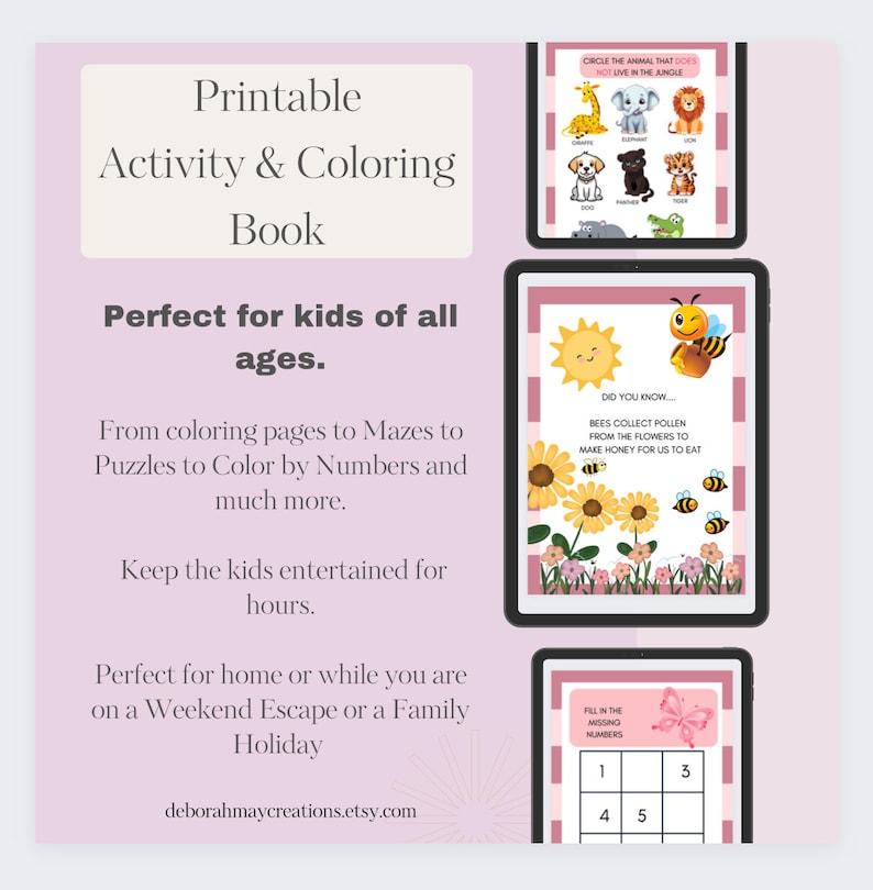 My Activity Booklet & Coloring Pages - Etsy