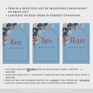 Printable Baby Milestones Cards, Photo Cards for Your Babies First 12 ...