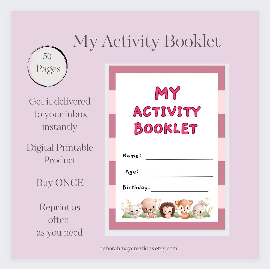 My Activity Booklet & Coloring Pages - Etsy