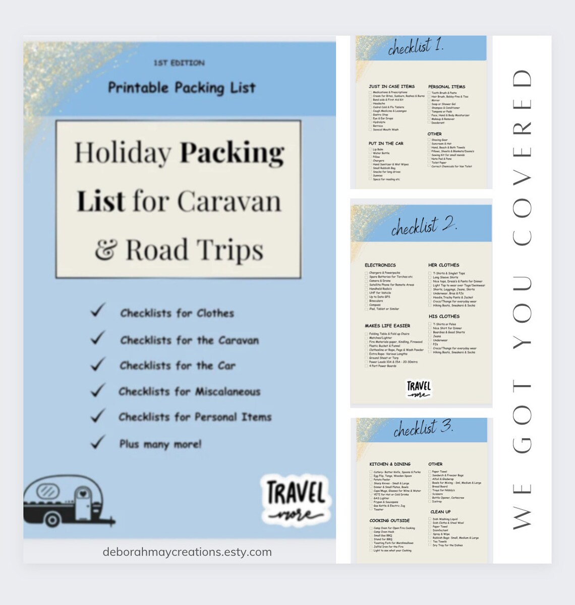 HOLIDAY PACKING LIST for Caravan & Road Trips - Etsy