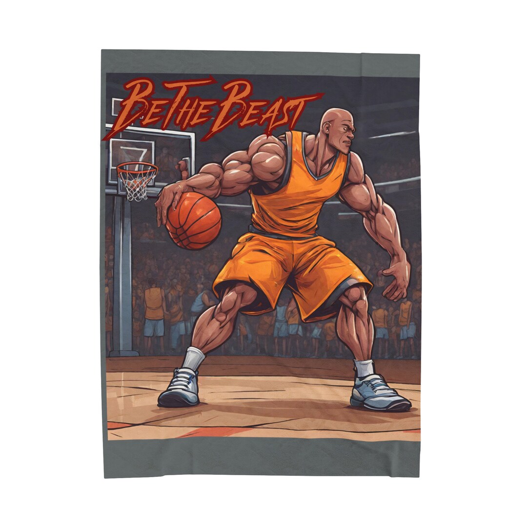 Basketball Player Be the Beast Velveteen Plush Blanket Muscles, Sports ...