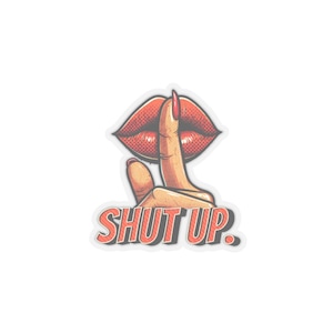 Red Shut up Lips Hand Fingers Kiss-cut Stickers Shh Kiss Love Gift for ...