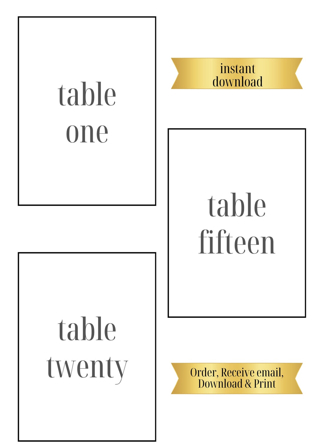 Table Cards, Instant Download & Printable 5x7 Elegant Lowercase Font - Etsy
