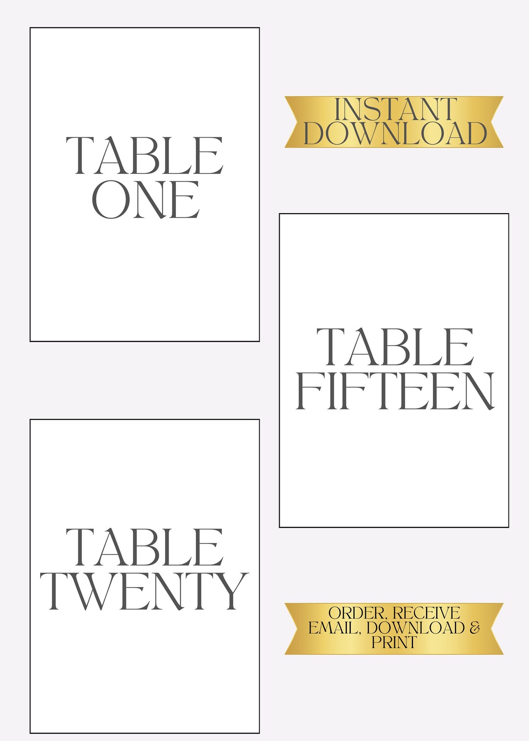 Table Cards, Instant Download & Printable 5x7 Elegant and All Capital ...