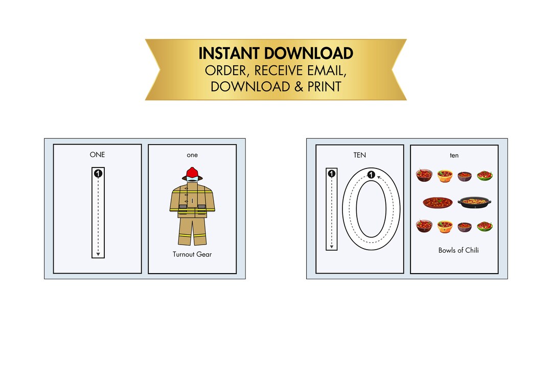 Number Flashcards 1-10: Learning to Write Firefighter Edition W ...