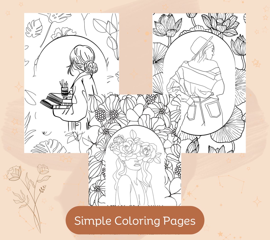 10 Women Coloring Pages for Adults & Kids Printable Coloring Pages ...