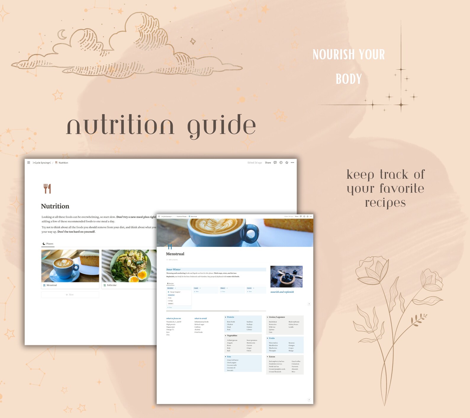 Cycle Syncing Notion Template | Cycle Syncing Planner | Cycle Syncing ...