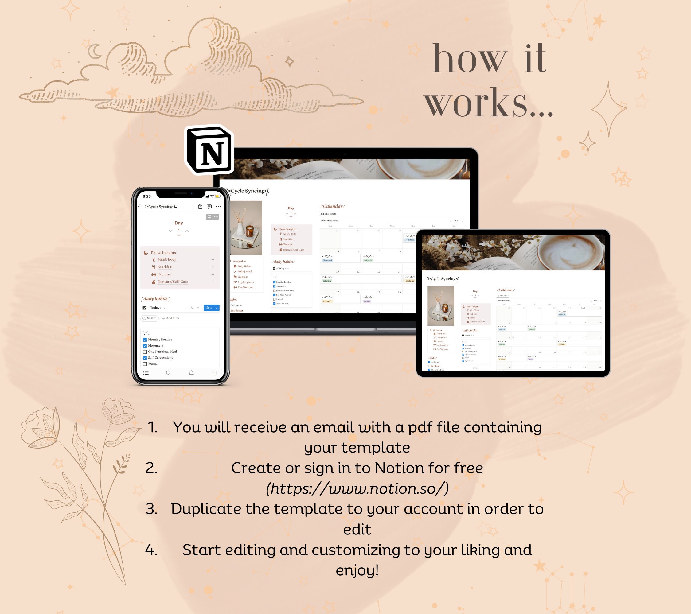 Cycle Syncing Notion Template Cycle Syncing Planner Cycle Syncing Nutrition, Workouts, Skincare ...