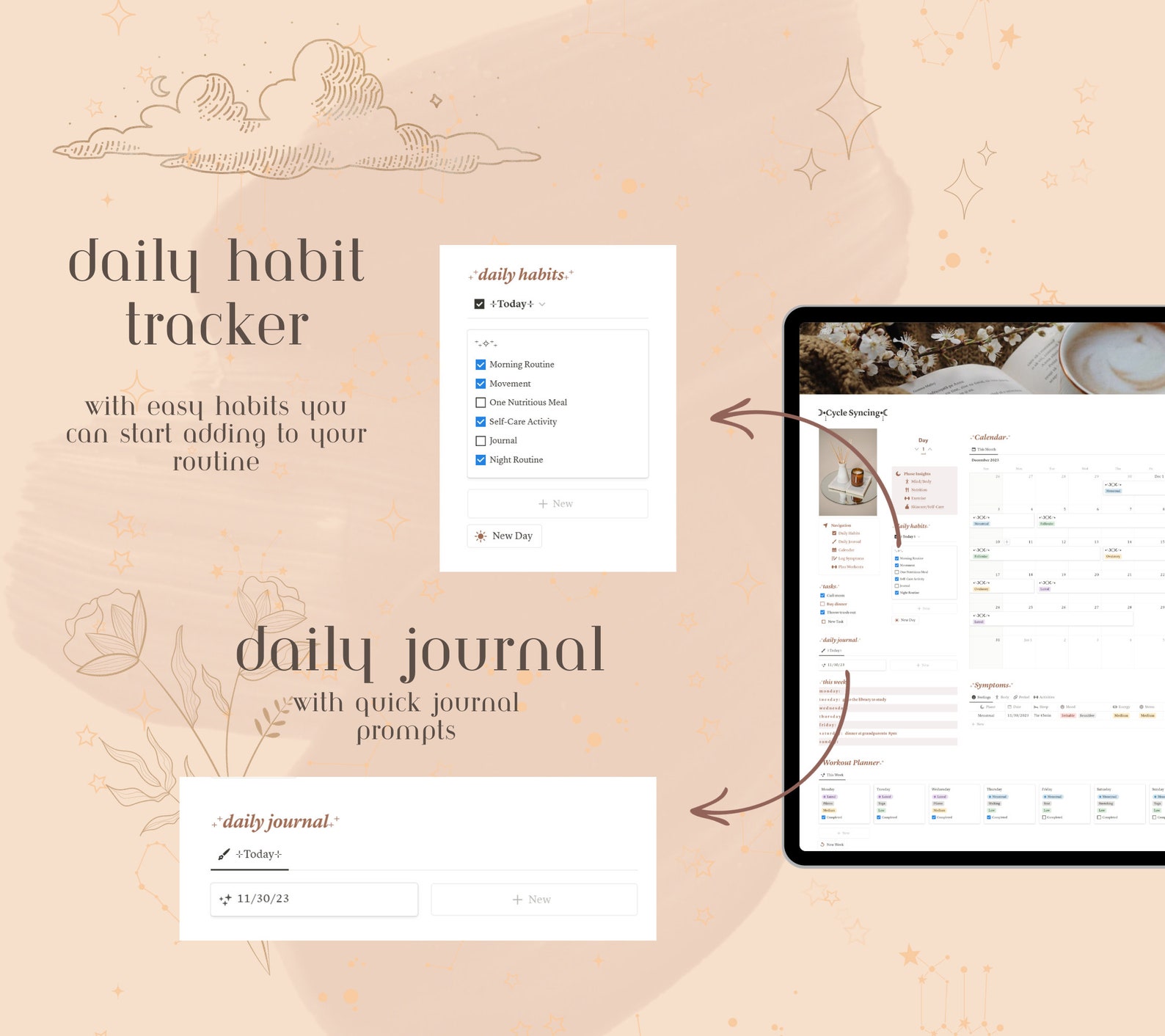 Cycle Syncing Notion Template | Cycle Syncing Planner | Cycle Syncing Nutrition, Workouts ...