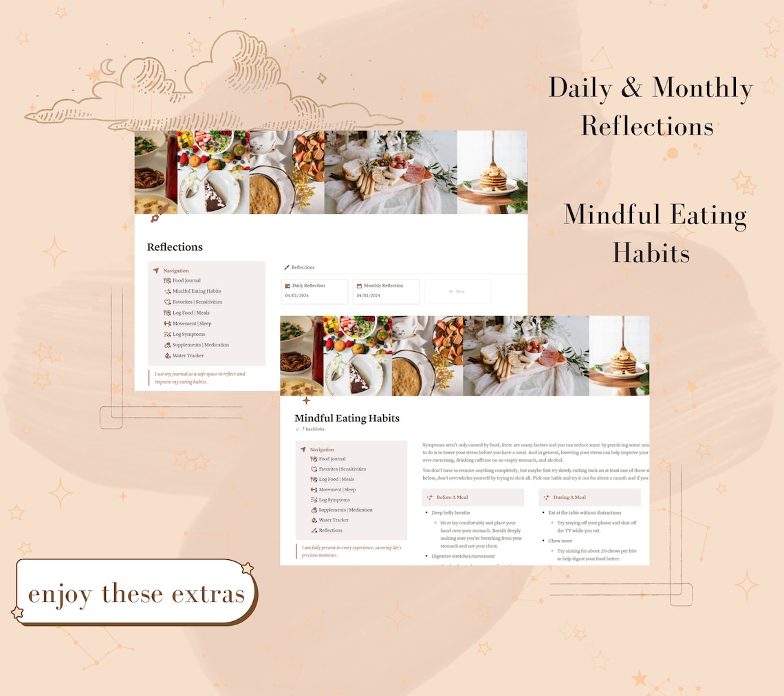 Food Diary | Nutrition Diary | Notion Template | Mindful Eating | Food ...