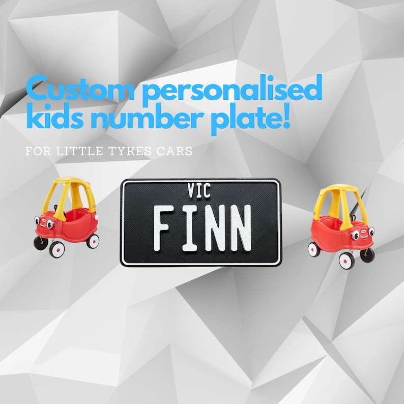 Little Tikes Personalised Number Plate Cozy Coupe Custom Kids Ride on ...