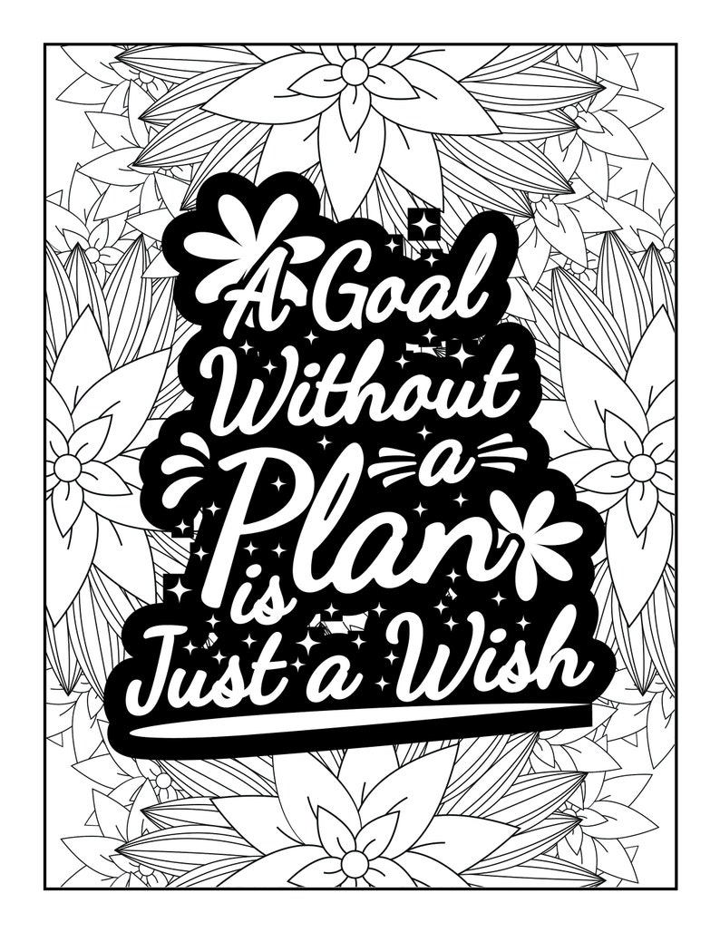 Motivational Quotes Coloring Book Pages - Etsy