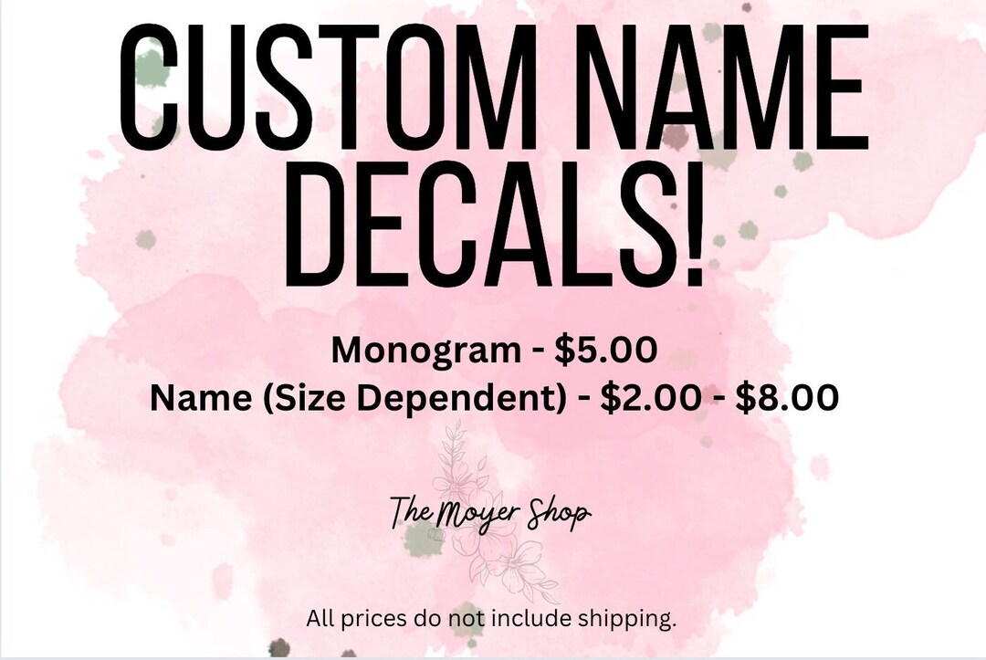 Custom Name Decals - Etsy