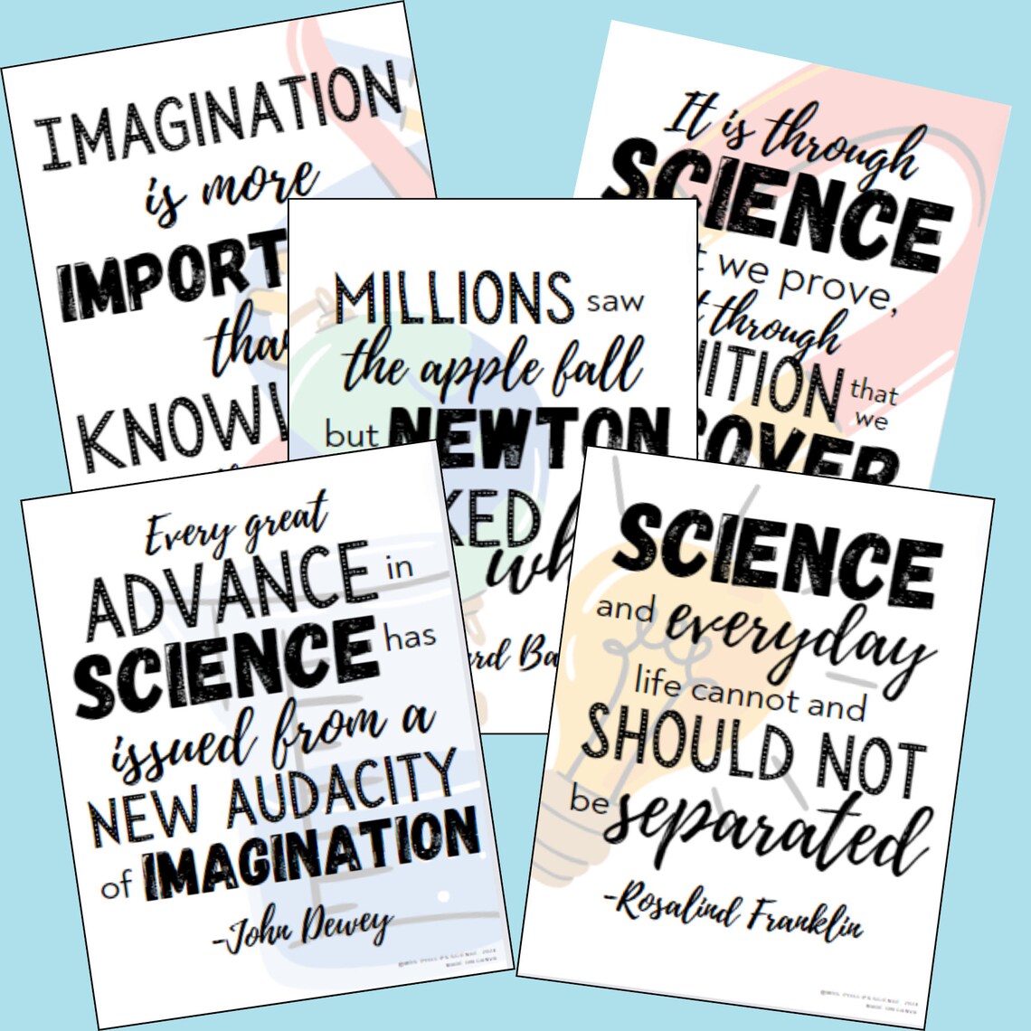 Scientist Quotes Printable Posters (PDF & Canva Template) - Etsy