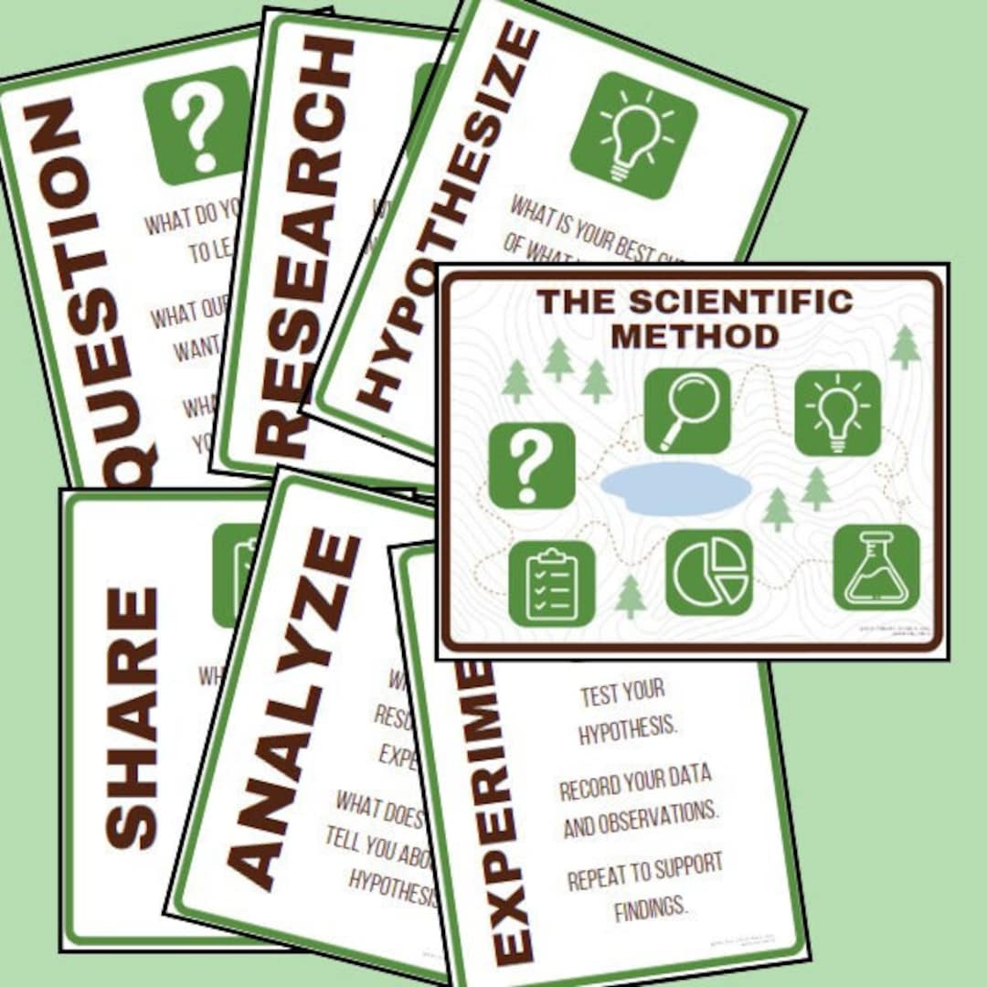 Forest Scientific Method Bulletin Board Posters (trail Map) - Etsy