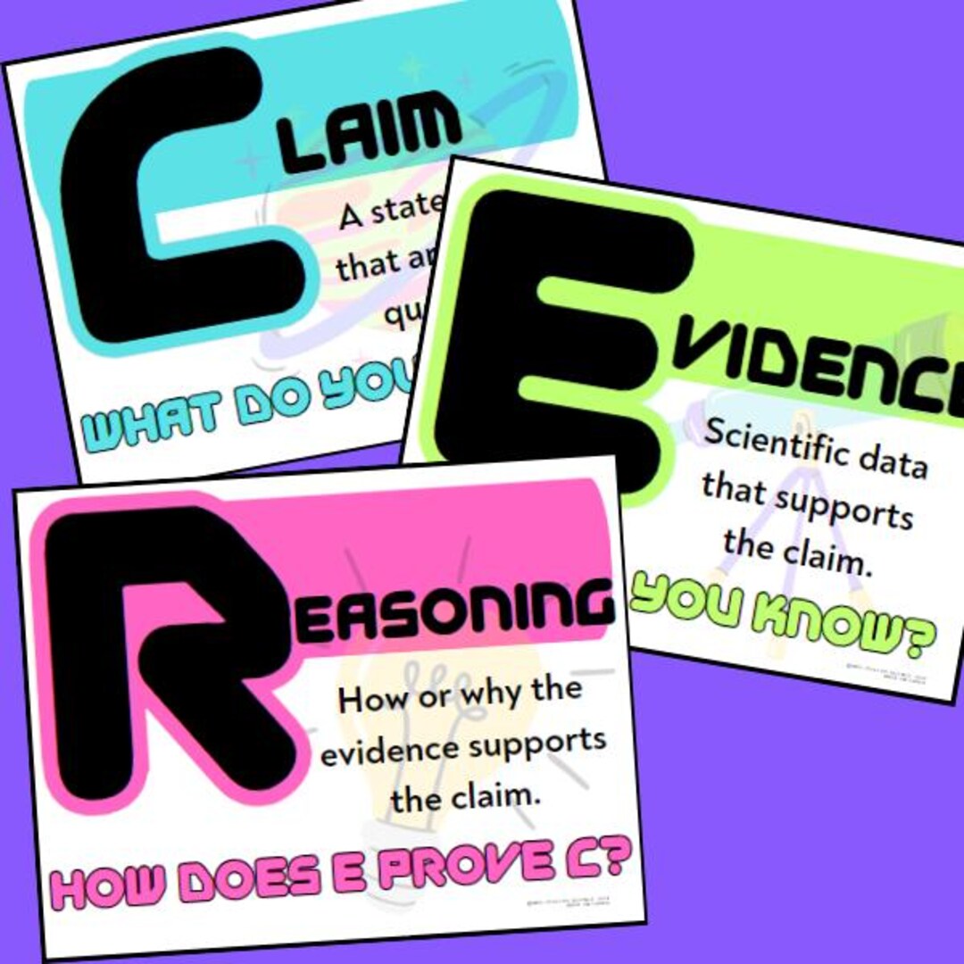 Neon Space CER Science Bulletin Board Posters - Etsy