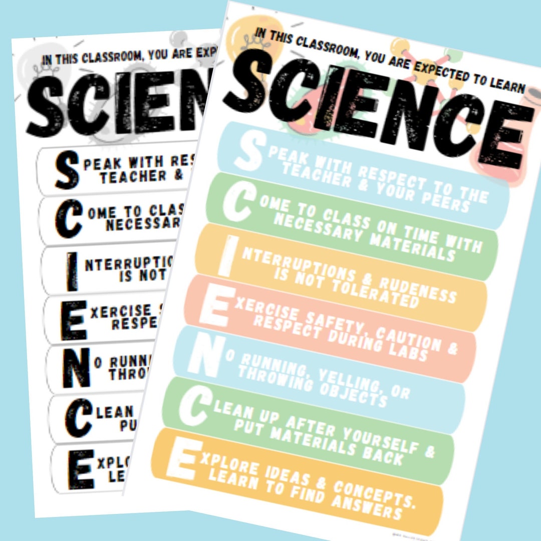 Science Classroom Rules Poster - Etsy