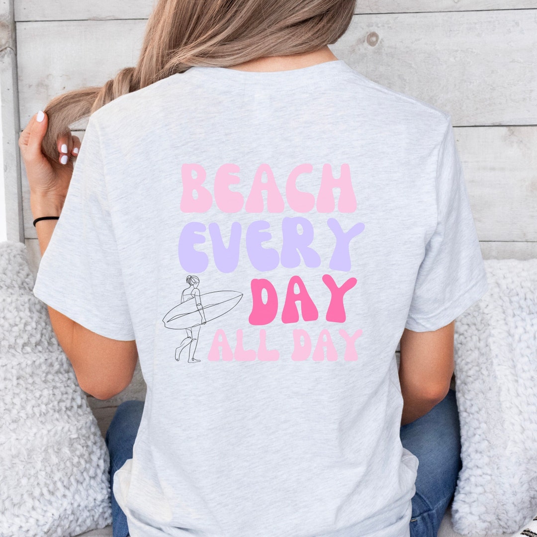 Beach Girl Shirt, Words on Back Beach T-shirt, Bubble Words Shirt ...