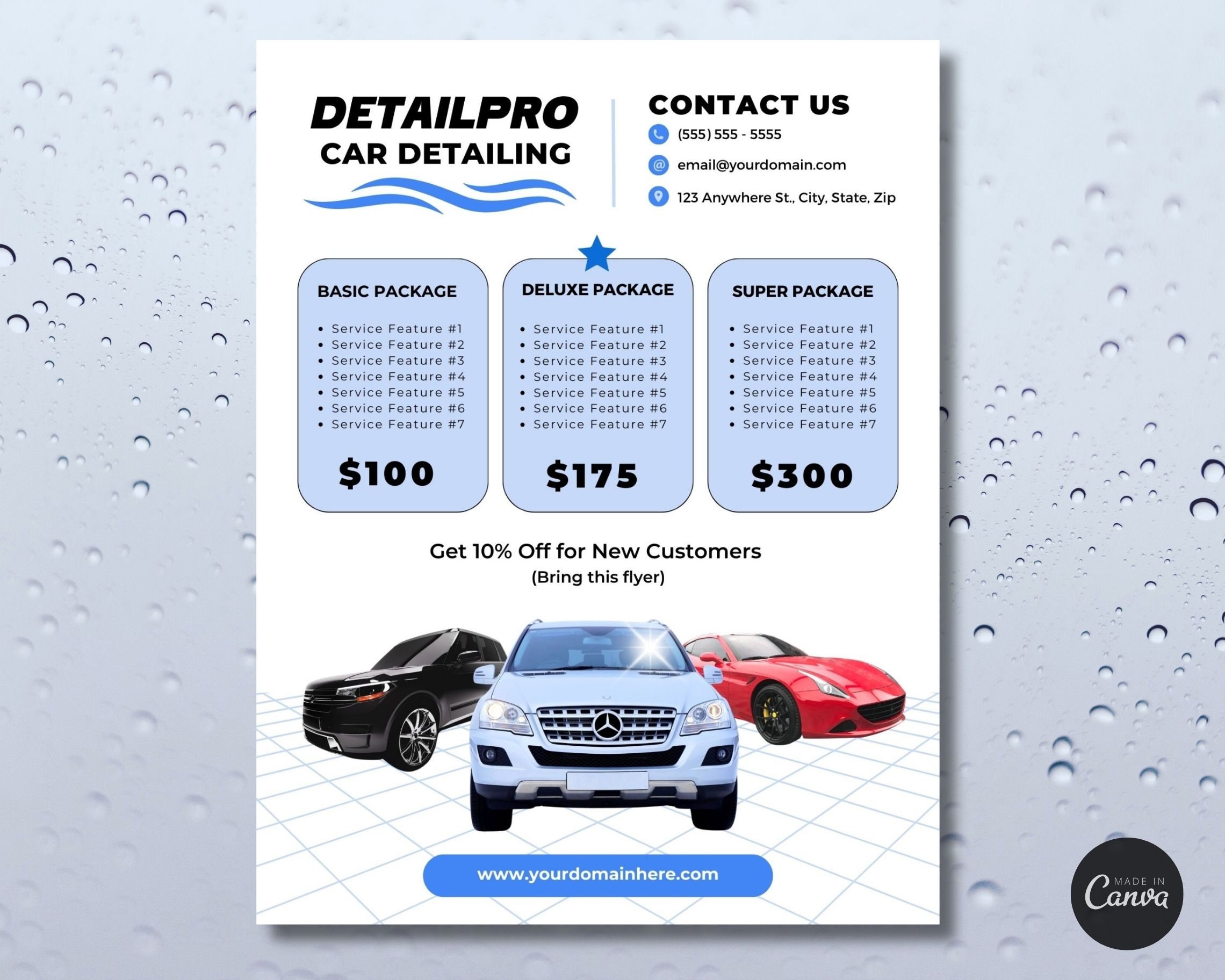 Customizable Car Detailing, Car Wash, Flyer Template for Auto and ...